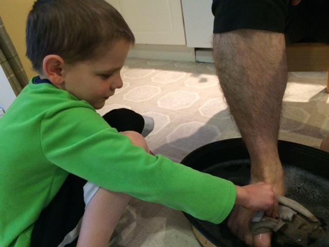 A family foot-washing ceremony + Easter Bible reading plan