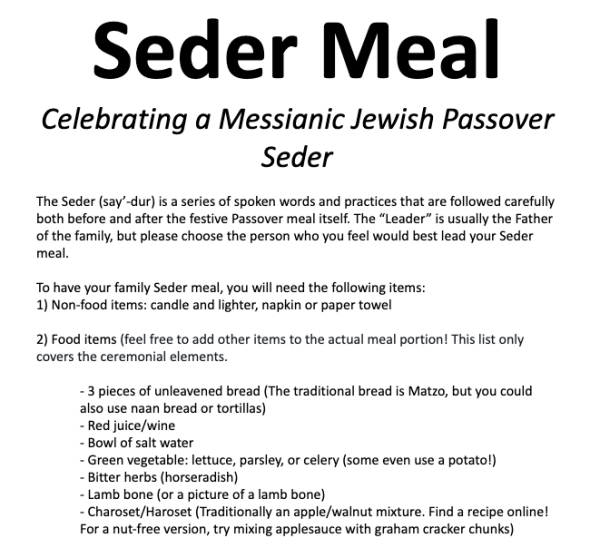 Messianic Passover Seder Haggadah - Little Shoots, Deep Roots